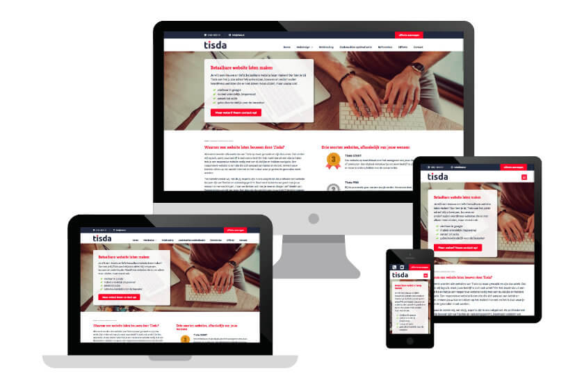 Website voorbeelden - TISDA - Professionals in webdesign